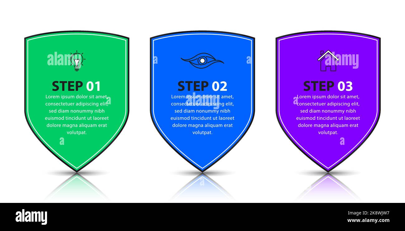Infographic design template with security shield. Creative concept with ...