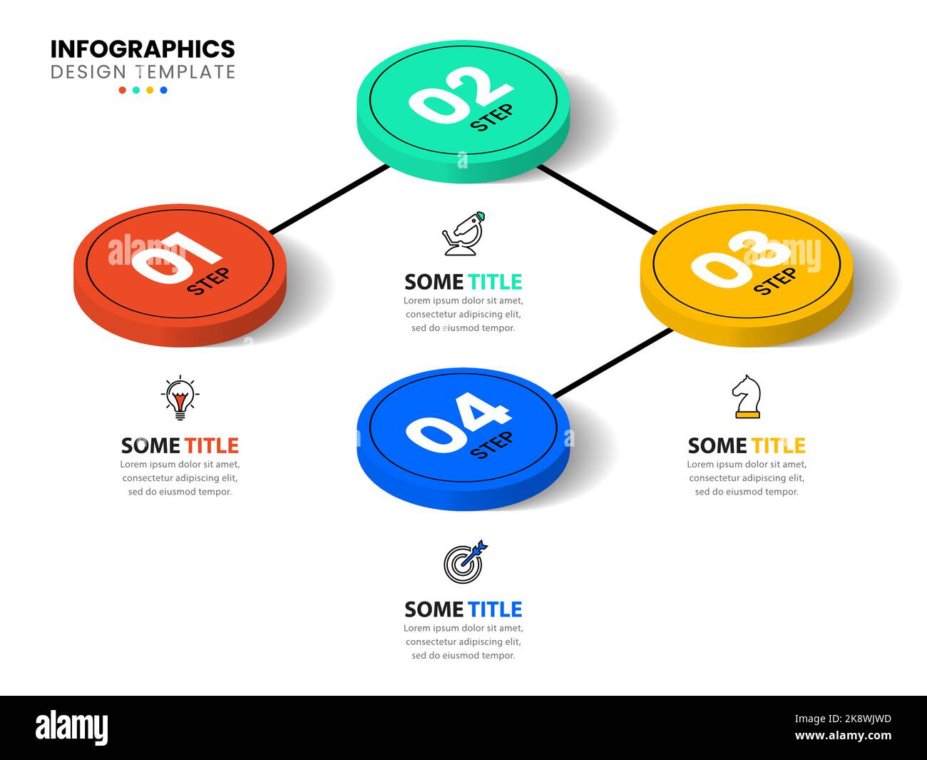 Infographic template with icons and 4 options or steps. Columns. Can be ...