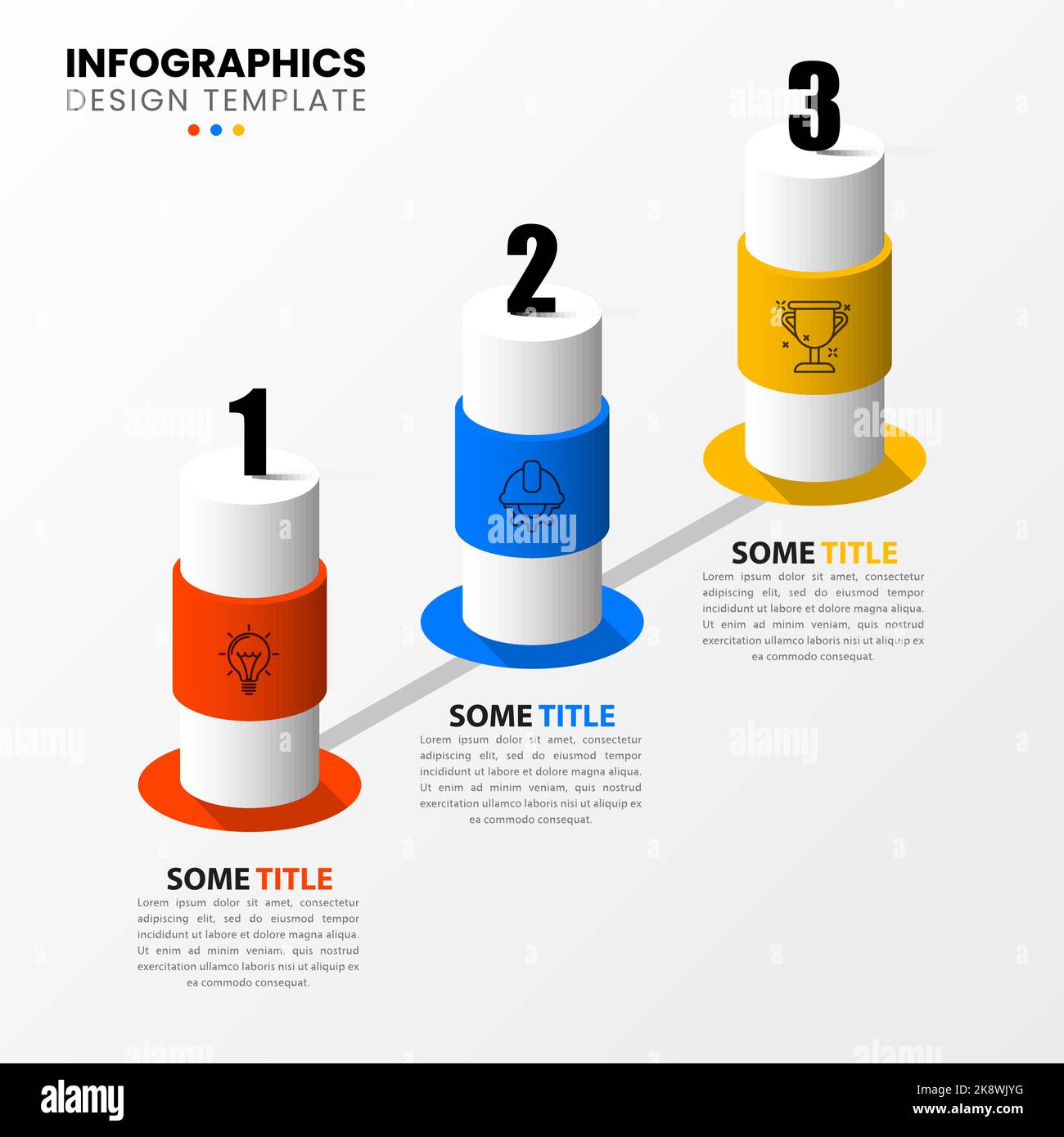 Infographic template with icons and 3 options or steps. Isometric ...