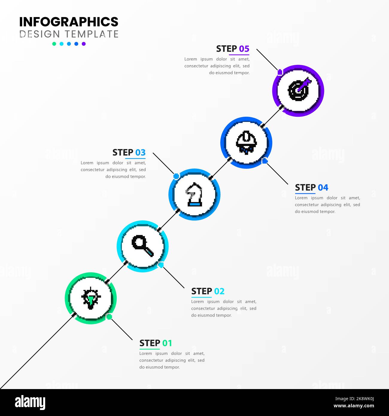 Infographic template with icons and 5 options or steps. Timeline. Can be used for workflow ...