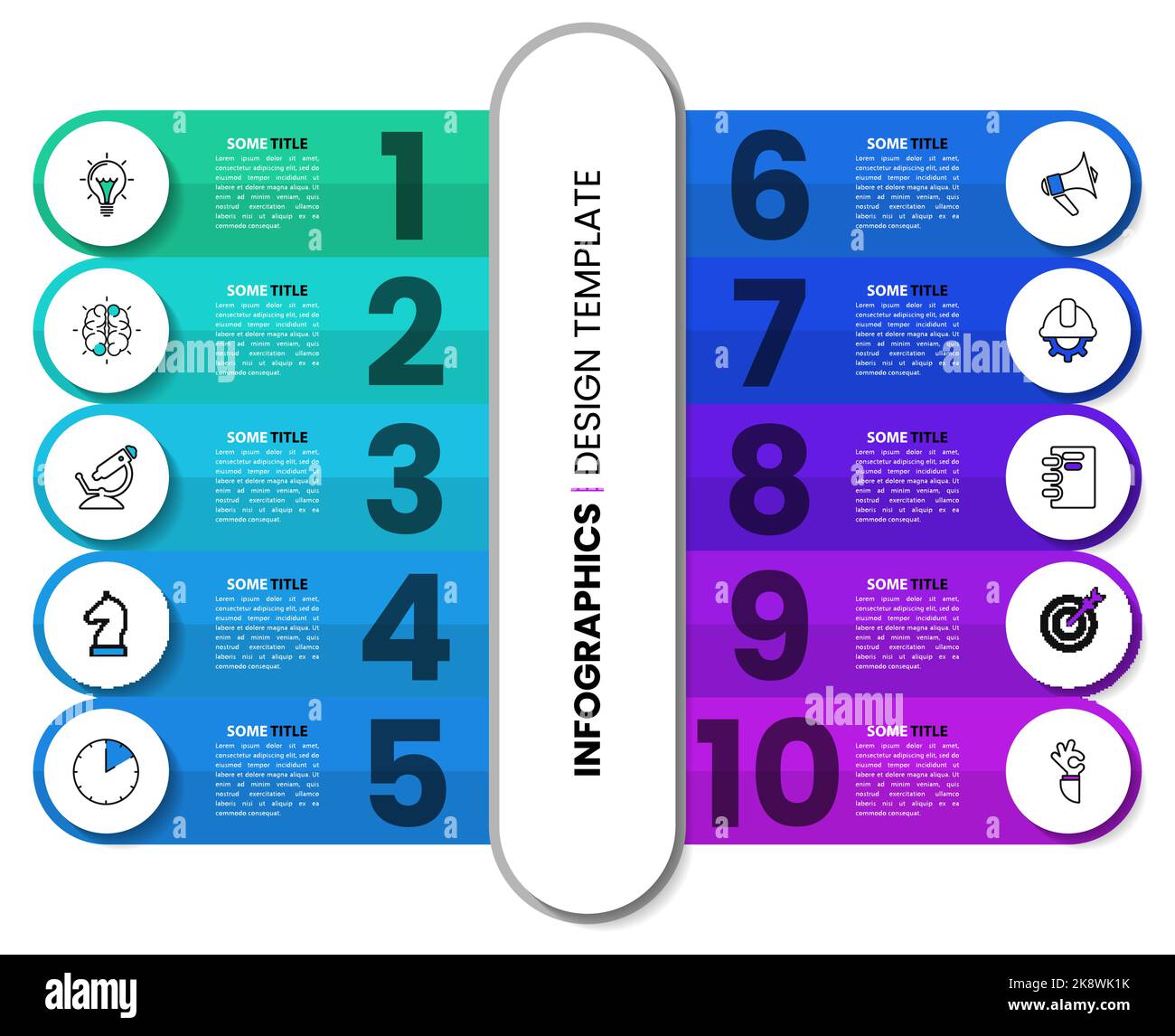 Infographic template with icons and 10 options or steps. Can be used ...