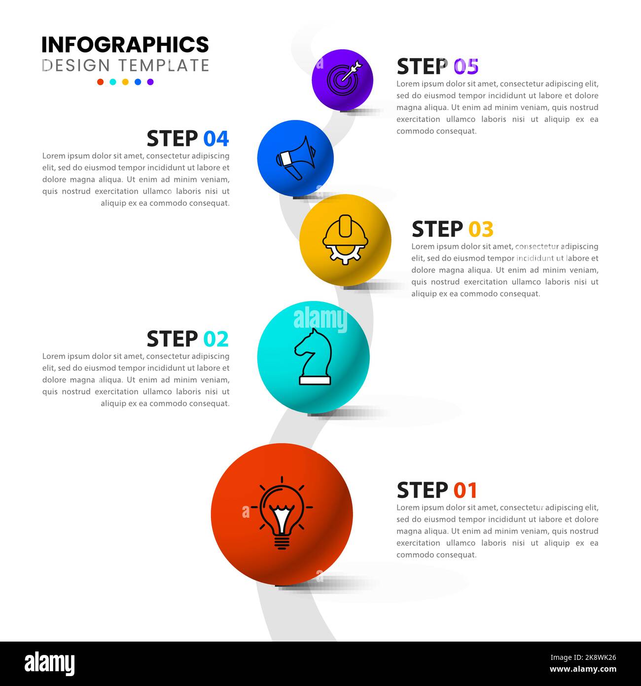 Infographic template with icons and 5 options or steps. Road. Can be used for workflow layout ...