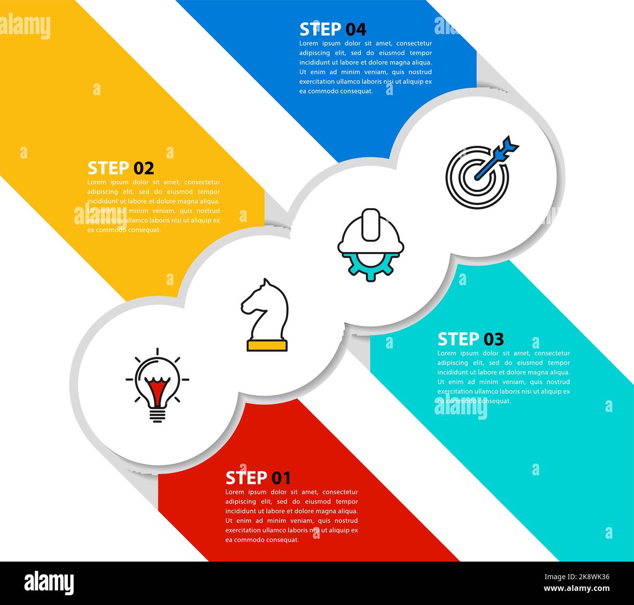 Infographic template with icons and 4 options or steps. Circles. Can be ...