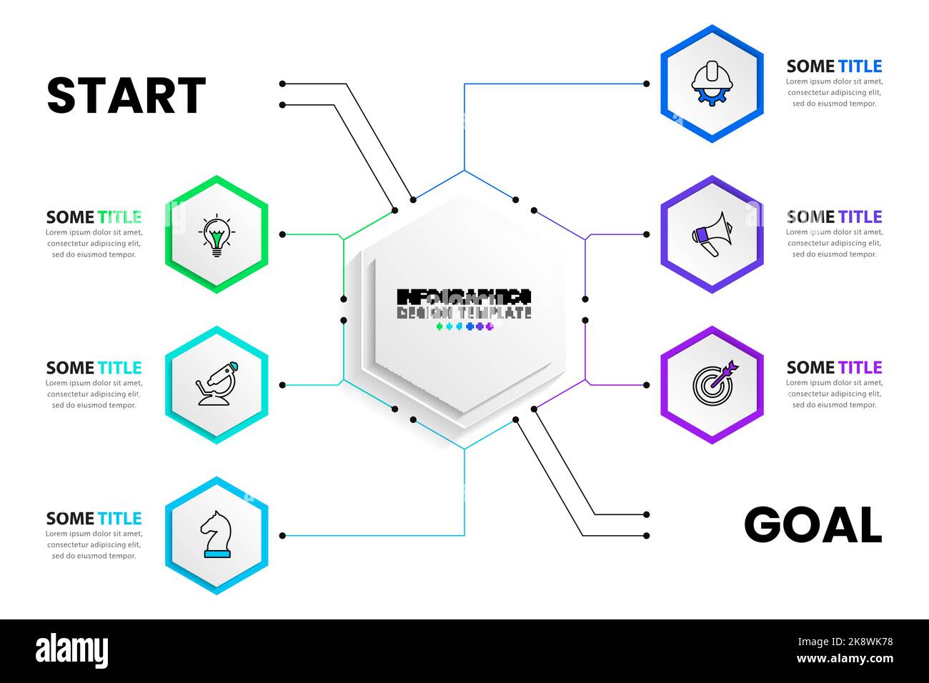 Infographic template with icons and 6 options or steps. Hexagon. Can be ...