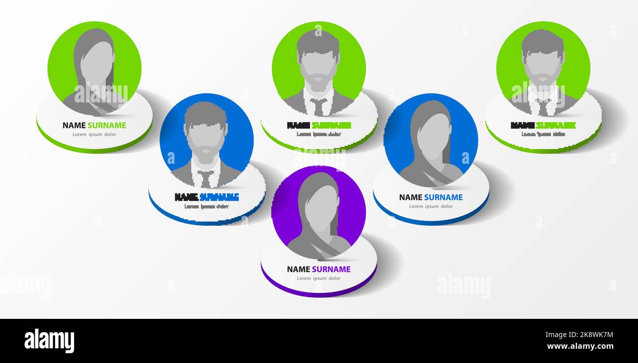 Infographic design template. Organization chart with 6 people. Can be ...