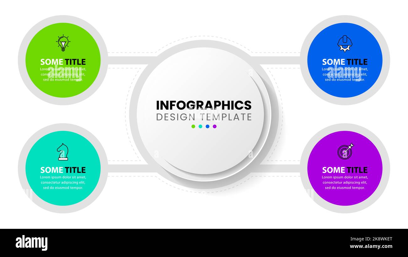 Infographic template with icons and 4 options or steps. Circle. Can be ...