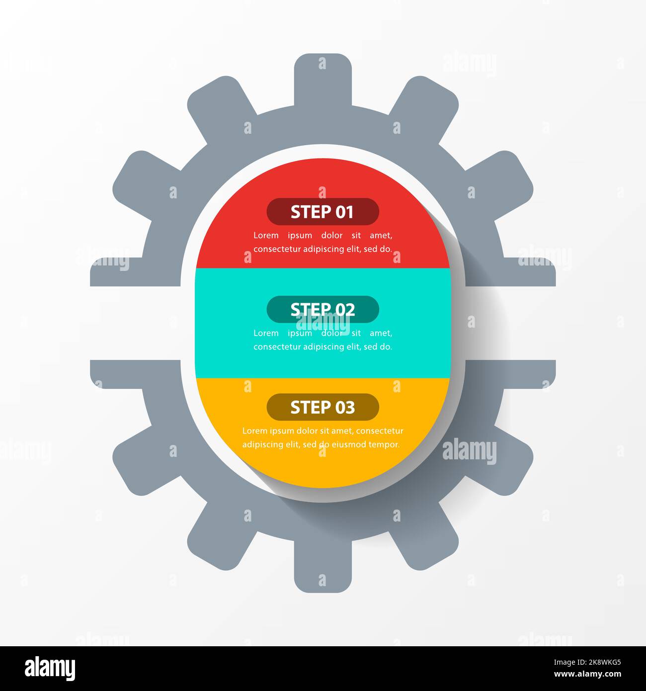 Infographic template with 3 options or steps. Gear. Can be used for ...
