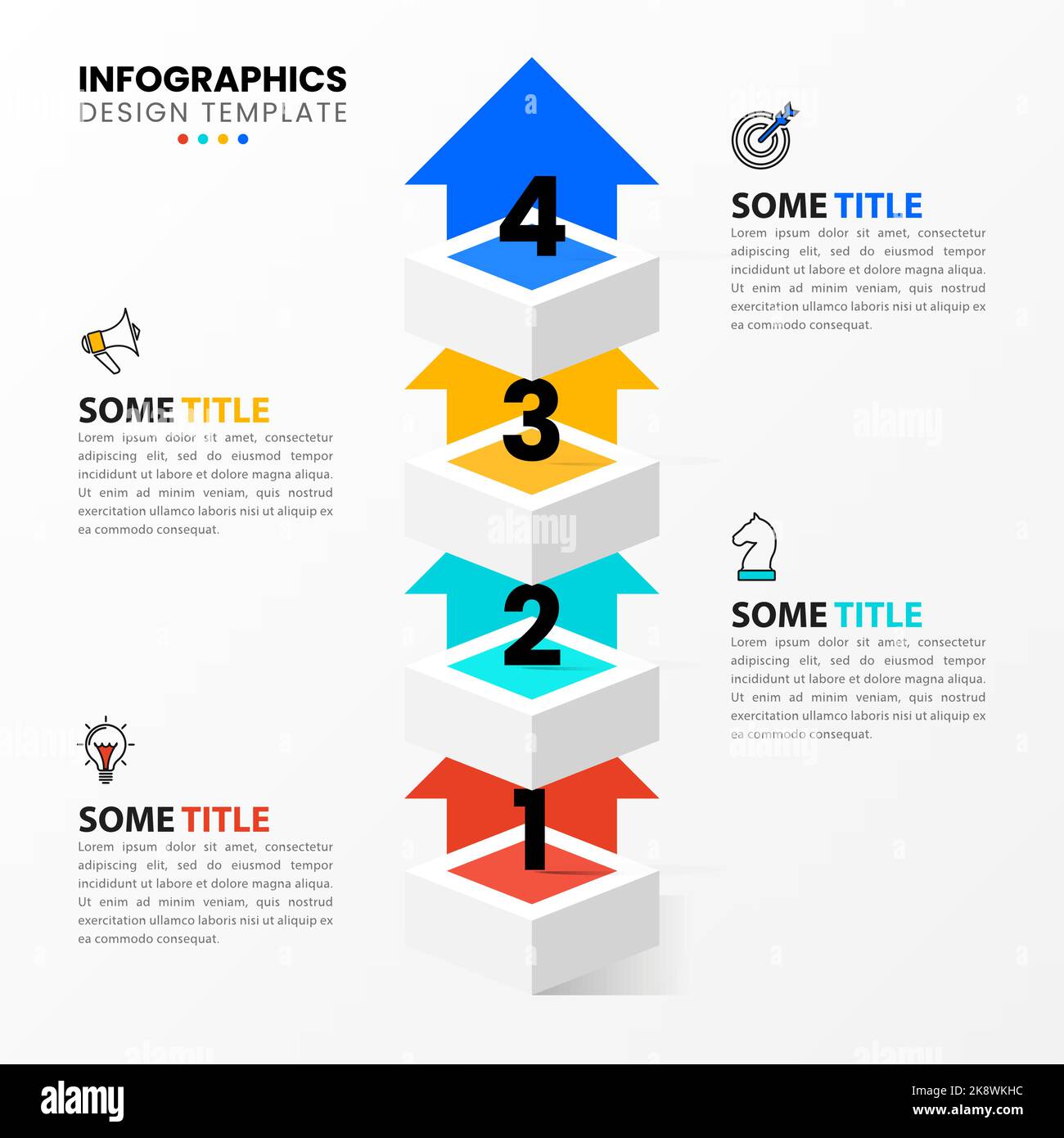 Infographic template with icons and 4 options or steps. Can be used for workflow layout, diagram ...
