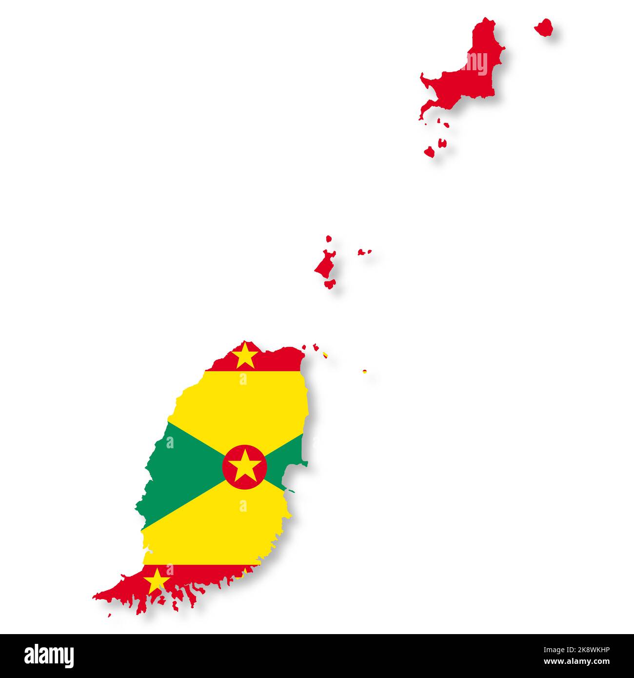 Grenada island map hi-res stock photography and images - Alamy