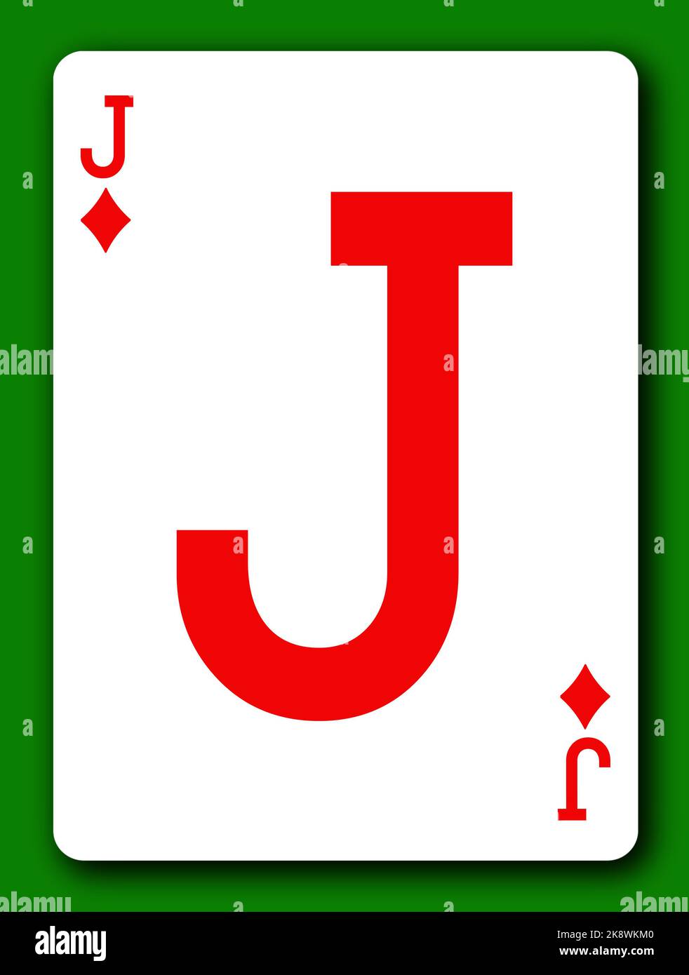 Jack of Diamonds playing card with clipping path 3d illustration Stock ...