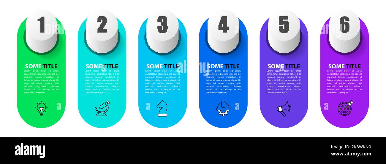Infographic template with icons and 6 options or steps. Columns. Can be ...