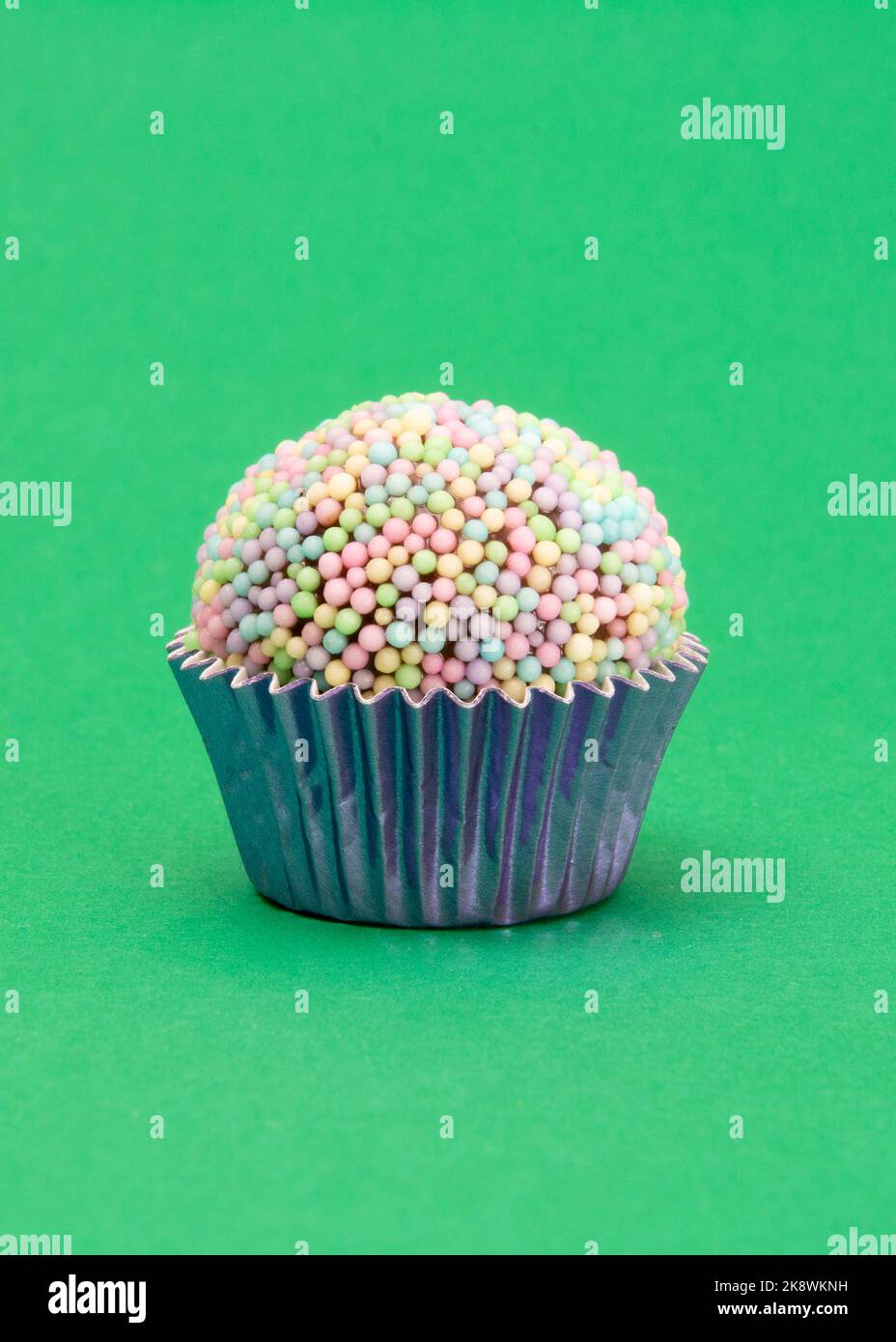 Colorful brigadeiro, Brazilian chocolate truffle dessert, green ...