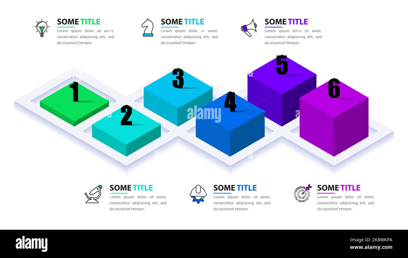 Infographic template with icons and 6 options or steps. Can be used for ...
