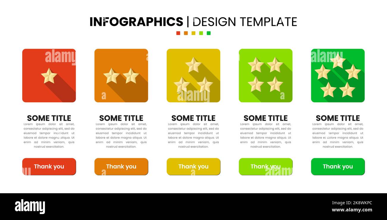 Infographic template with 5 options or steps. Rating system. Can be ...