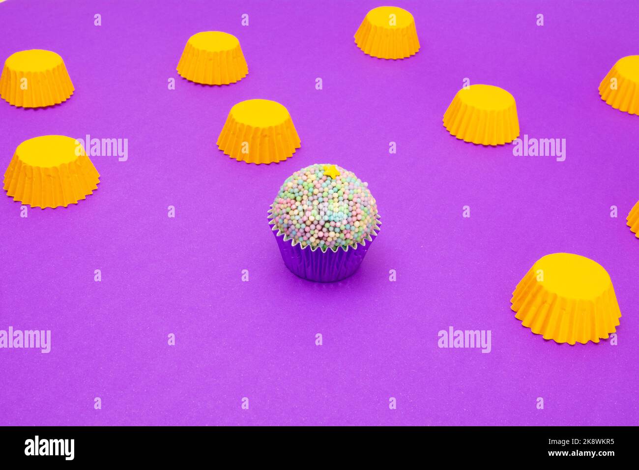 Colorful brigadeiro, Brazilian chocolate truffle dessert, Yellow ...