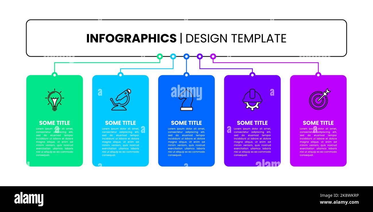 Infographic template with icons and 5 options or steps. Rectangles. Can ...