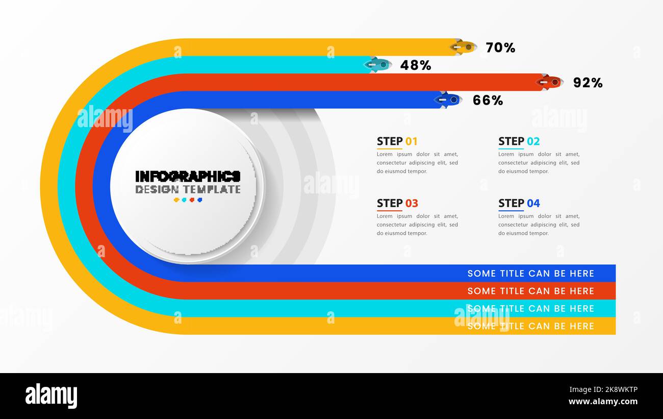 Infographic template with icons and 4 options or steps. Circle. Can be ...