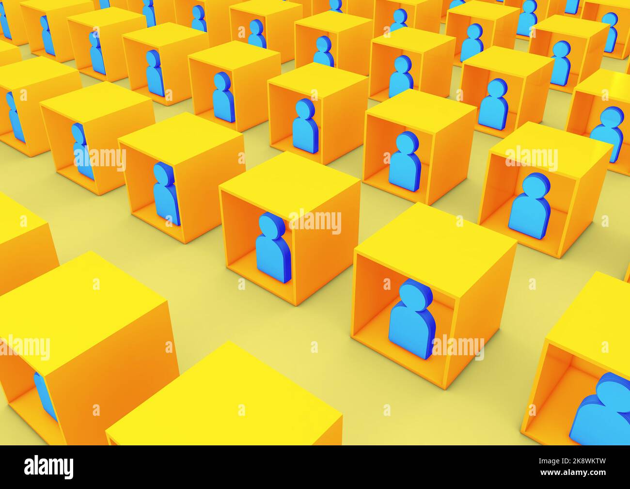 3D illustration of various collaborators or students teaming inside ...