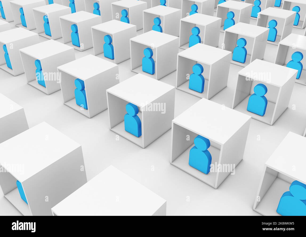 3D illustration of various collaborators or students teaming inside ...