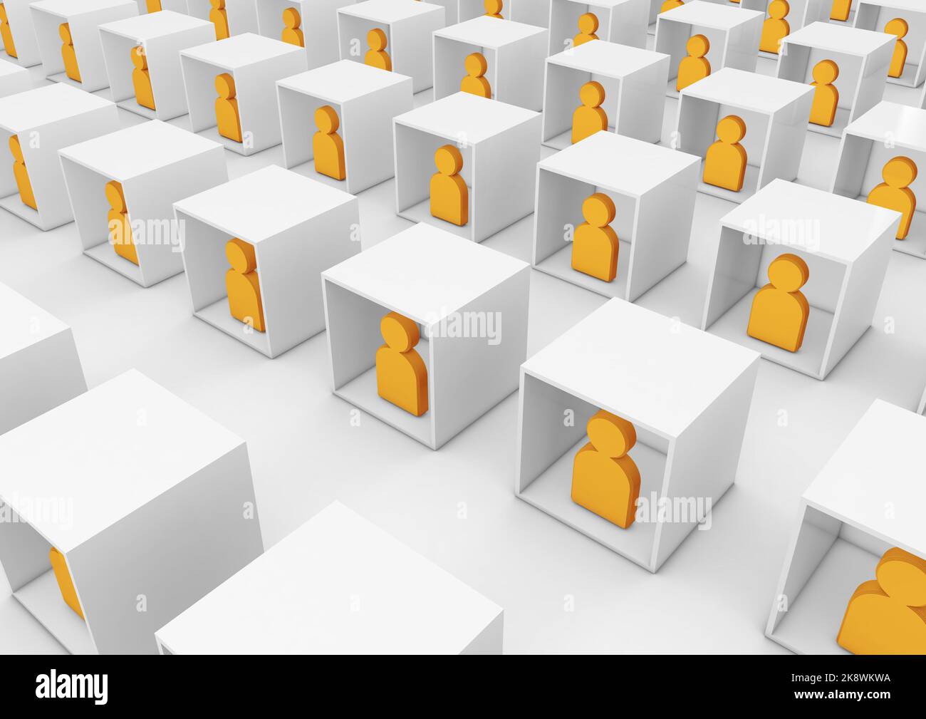 3D illustration of various collaborators or students teaming inside ...
