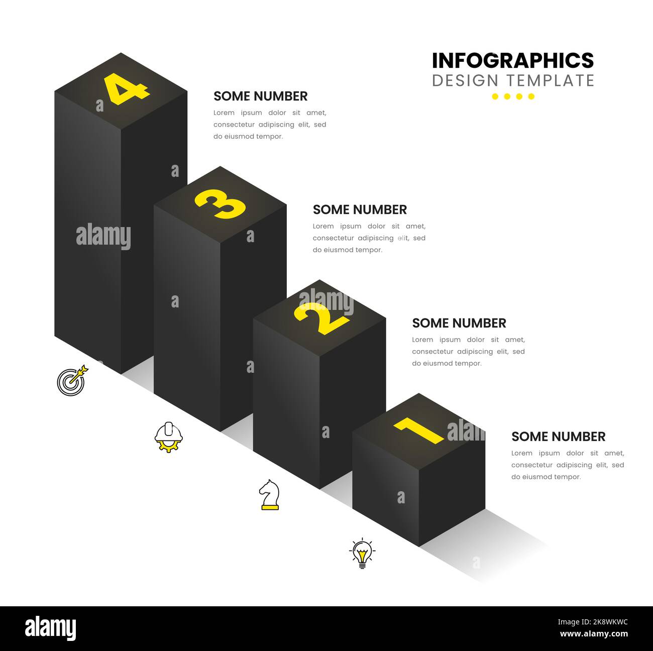 Infographic template with icons and 4 options or steps. Columns. Can be ...