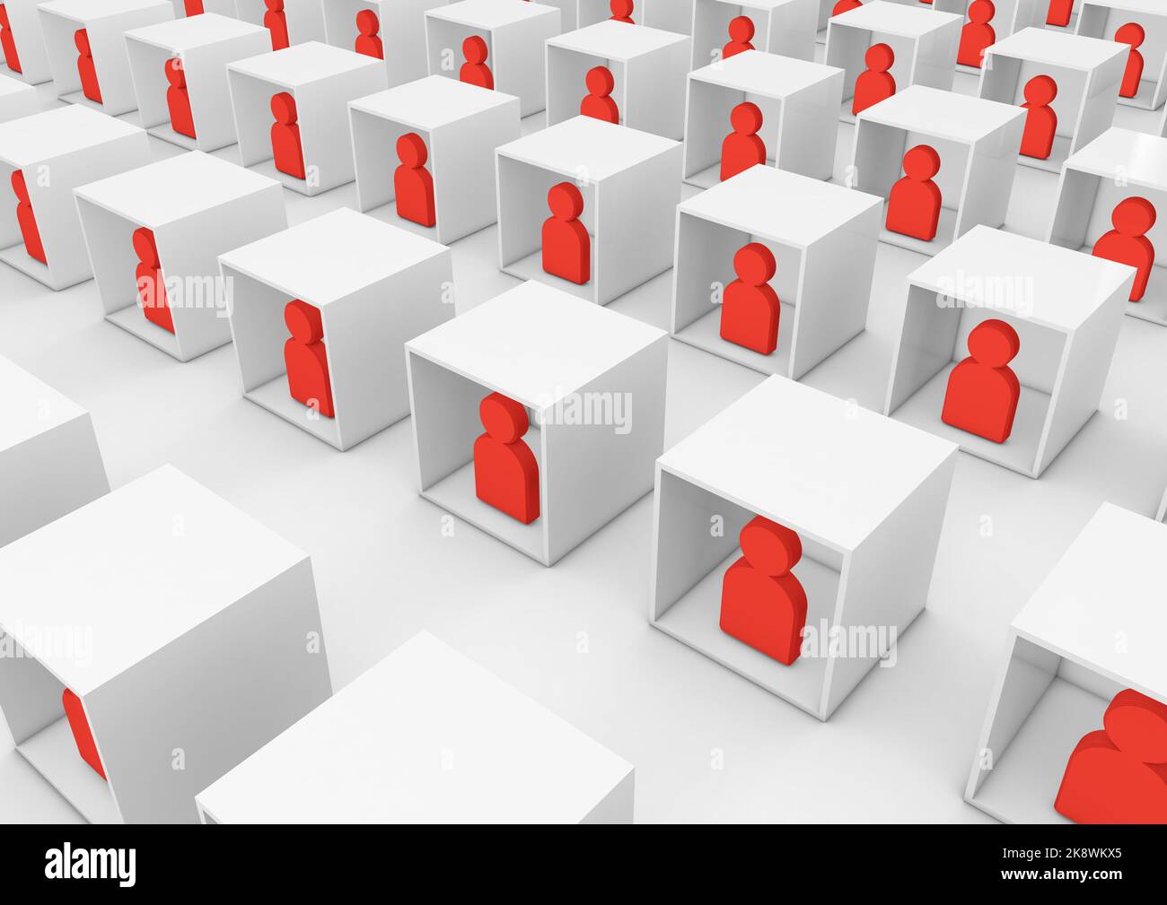 3D illustration of various collaborators or students teaming inside ...