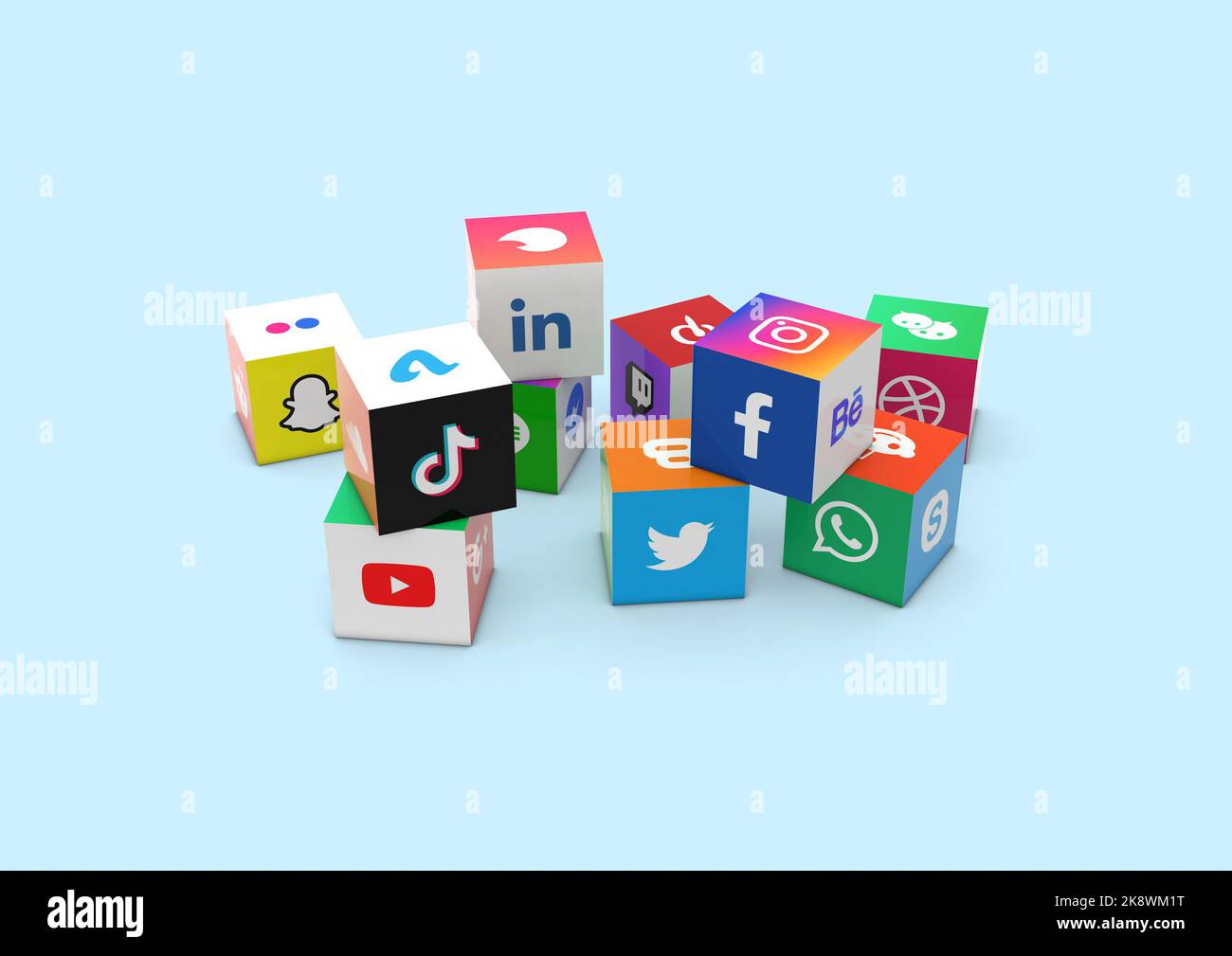 Social media logos cube hi-res stock photography and images - Alamy