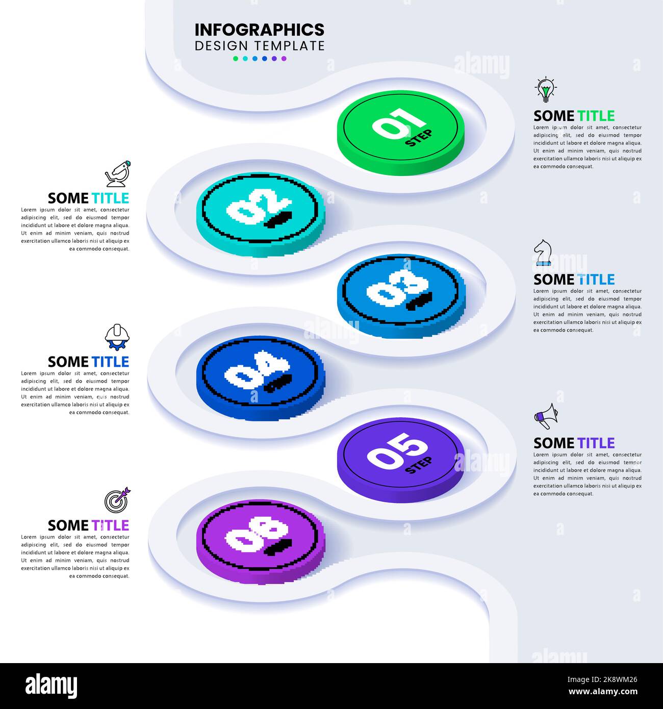 Infographic template with icons and 6 options or steps. Path. Can be used for workflow layout ...