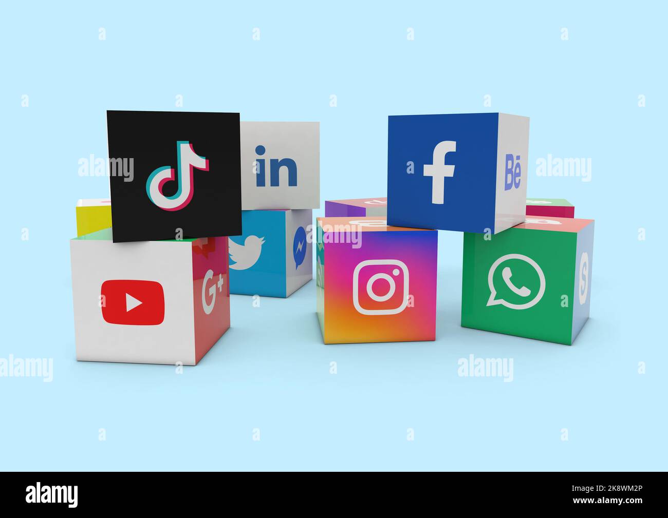 Social media logos cube hi-res stock photography and images - Alamy