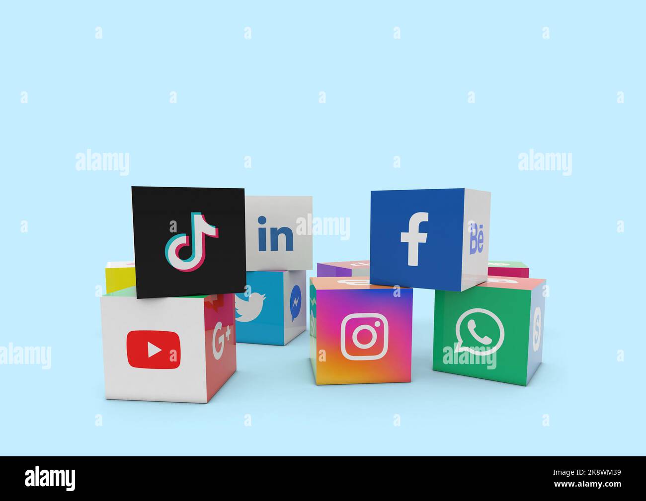 Social media logos cube hi-res stock photography and images - Alamy