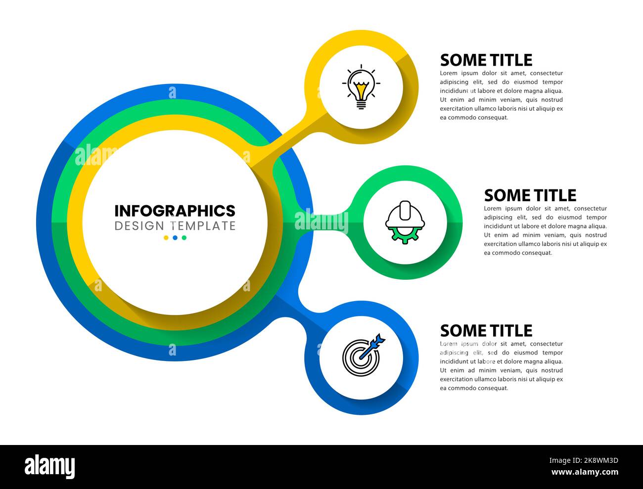 Infographic template with icons and 3 options or steps. Circle. Can be ...