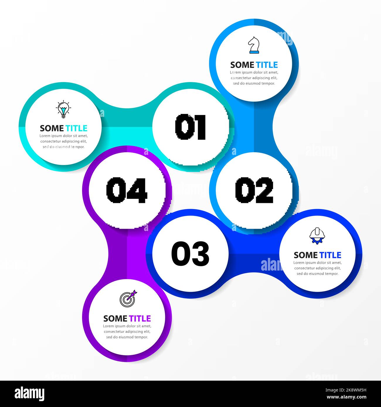 Infographic template with icons and 4 options or steps. Circle. Can be ...