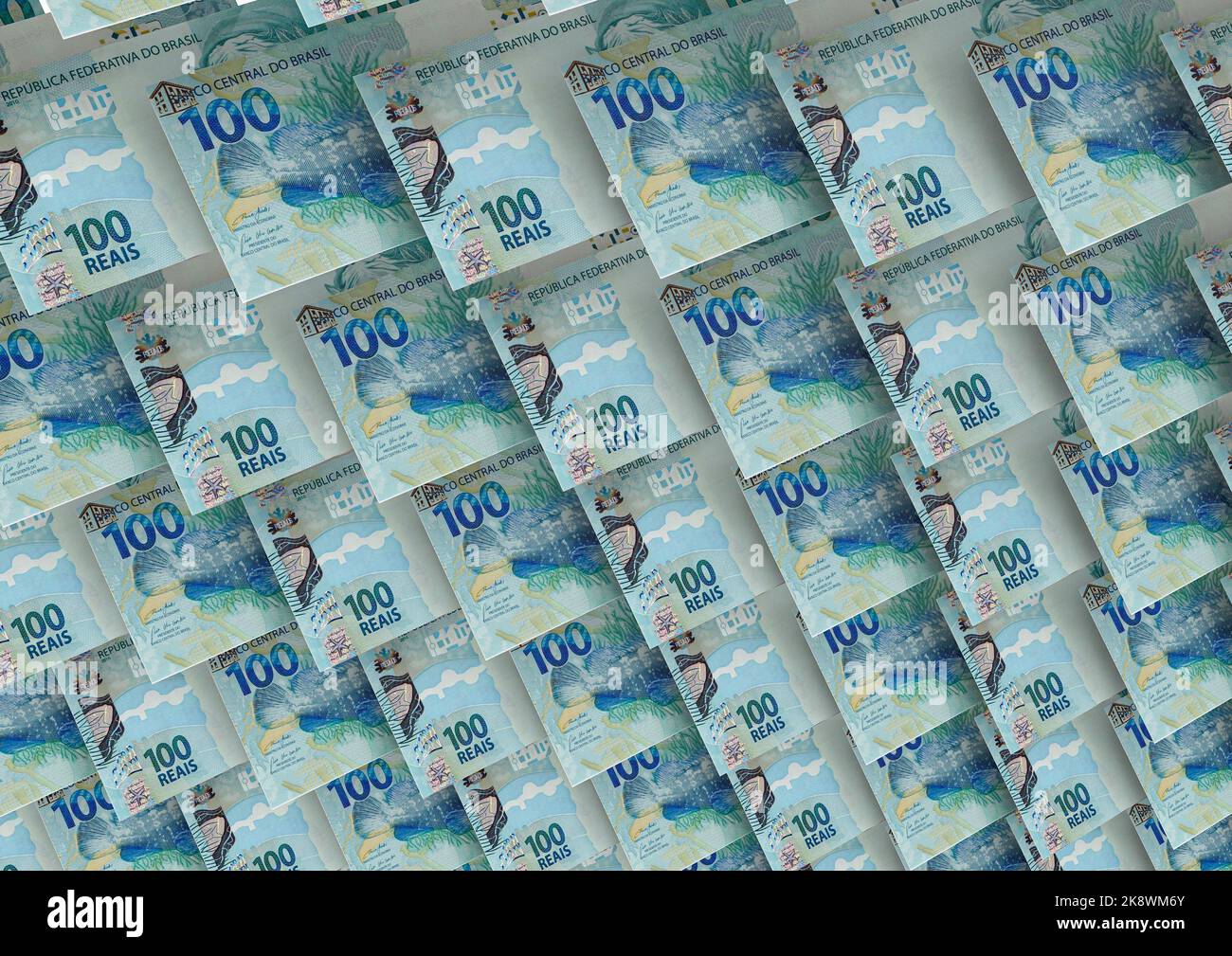 Official Money of Brazil, Real Currency. Money, reais, one hundred ...