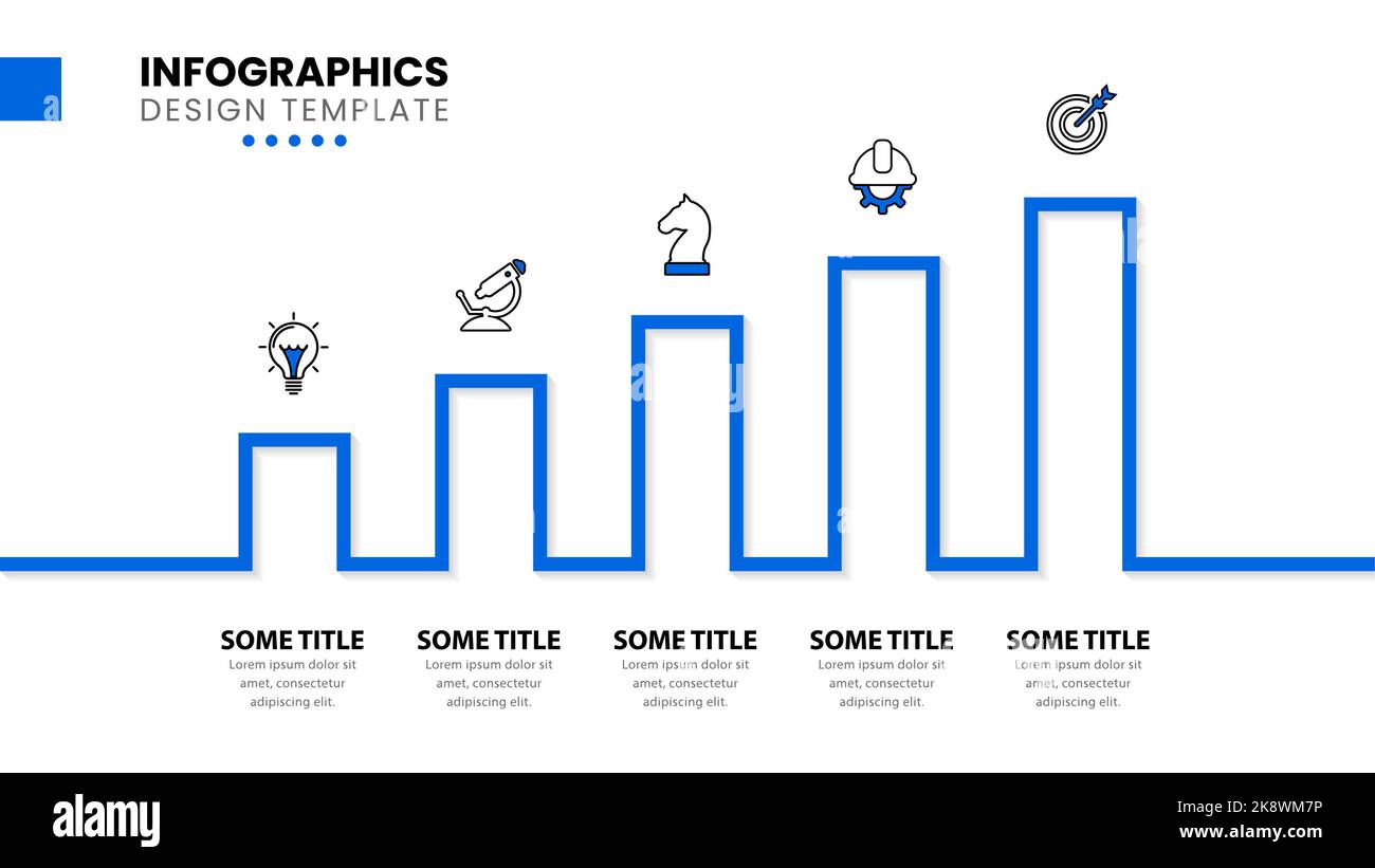 Infographic template with icons and 5 options or steps. Columns. Can be ...