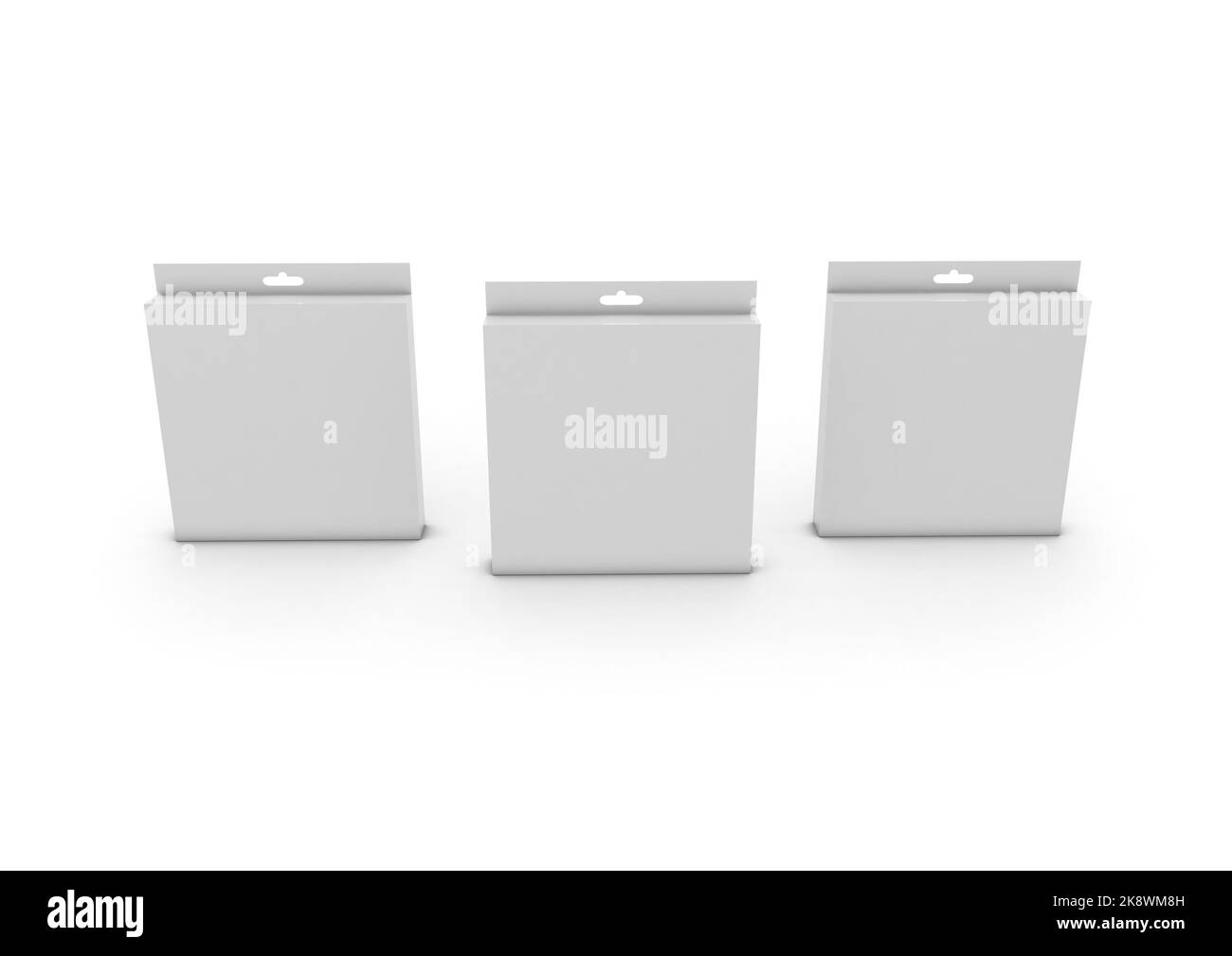 3D illustration of a blank mockup of LED panel packaging and lighting ...