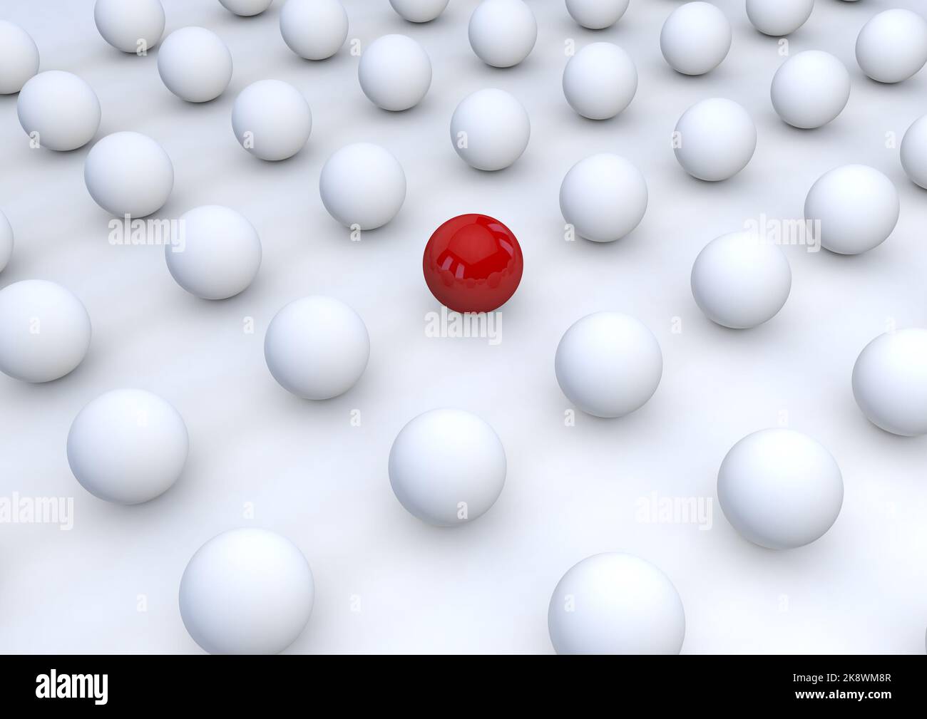 3D illustration of highlighted spheres to represent leaders and their ...