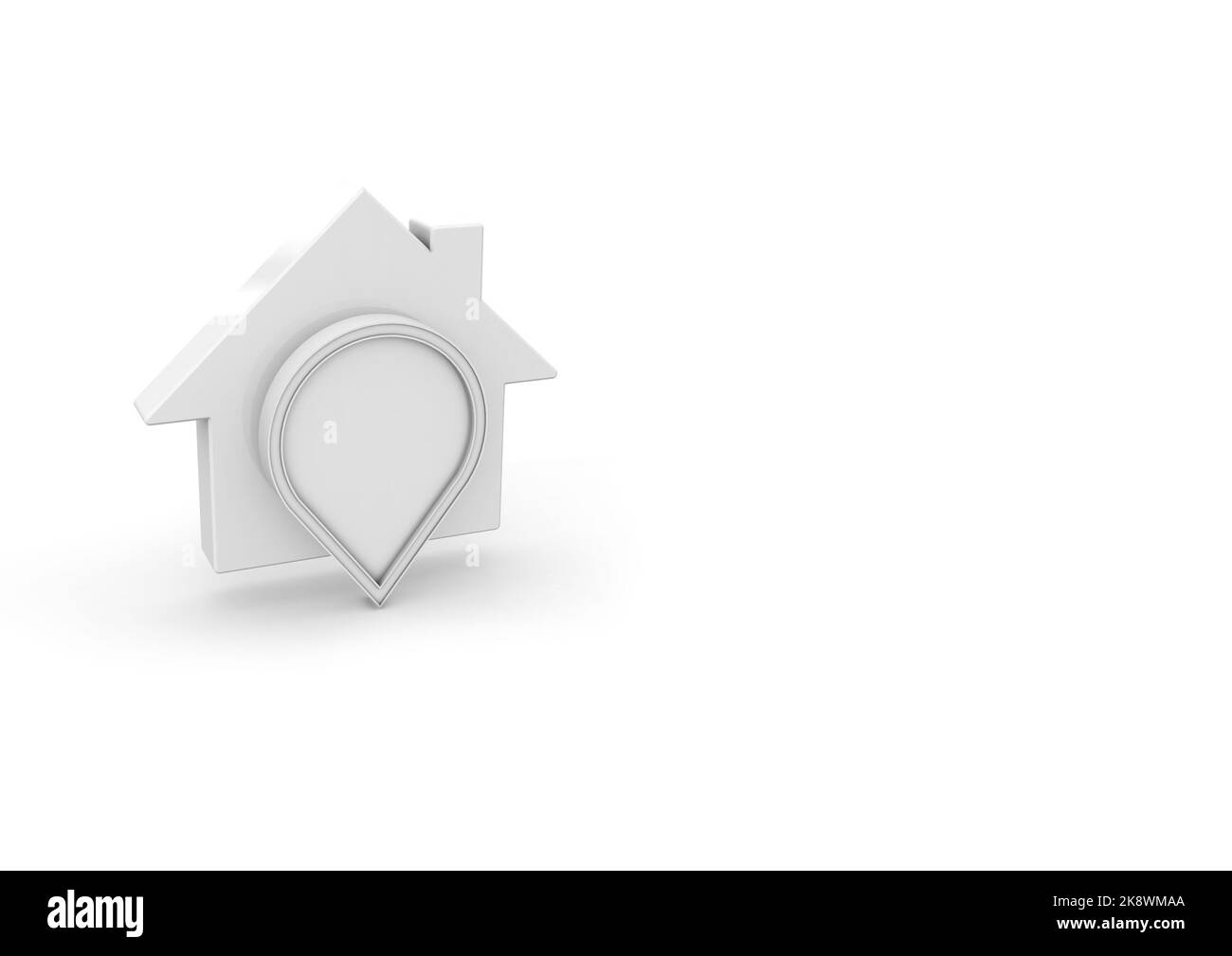 3D illustration of a location icon and a new home. Blank to edit Stock ...