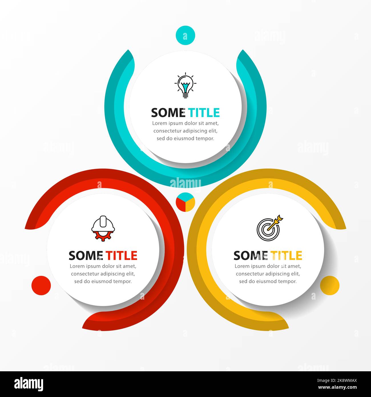 Infographic template with icons and 3 options or steps. Circle. Can be ...