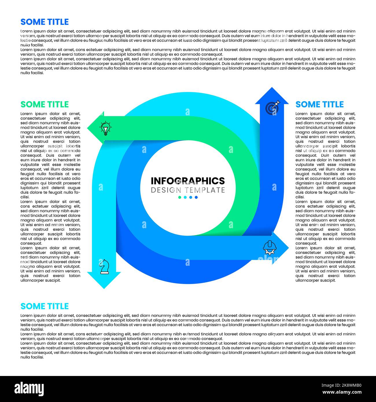 Infographic template with icons and 4 options or steps. Arrows. Can be ...