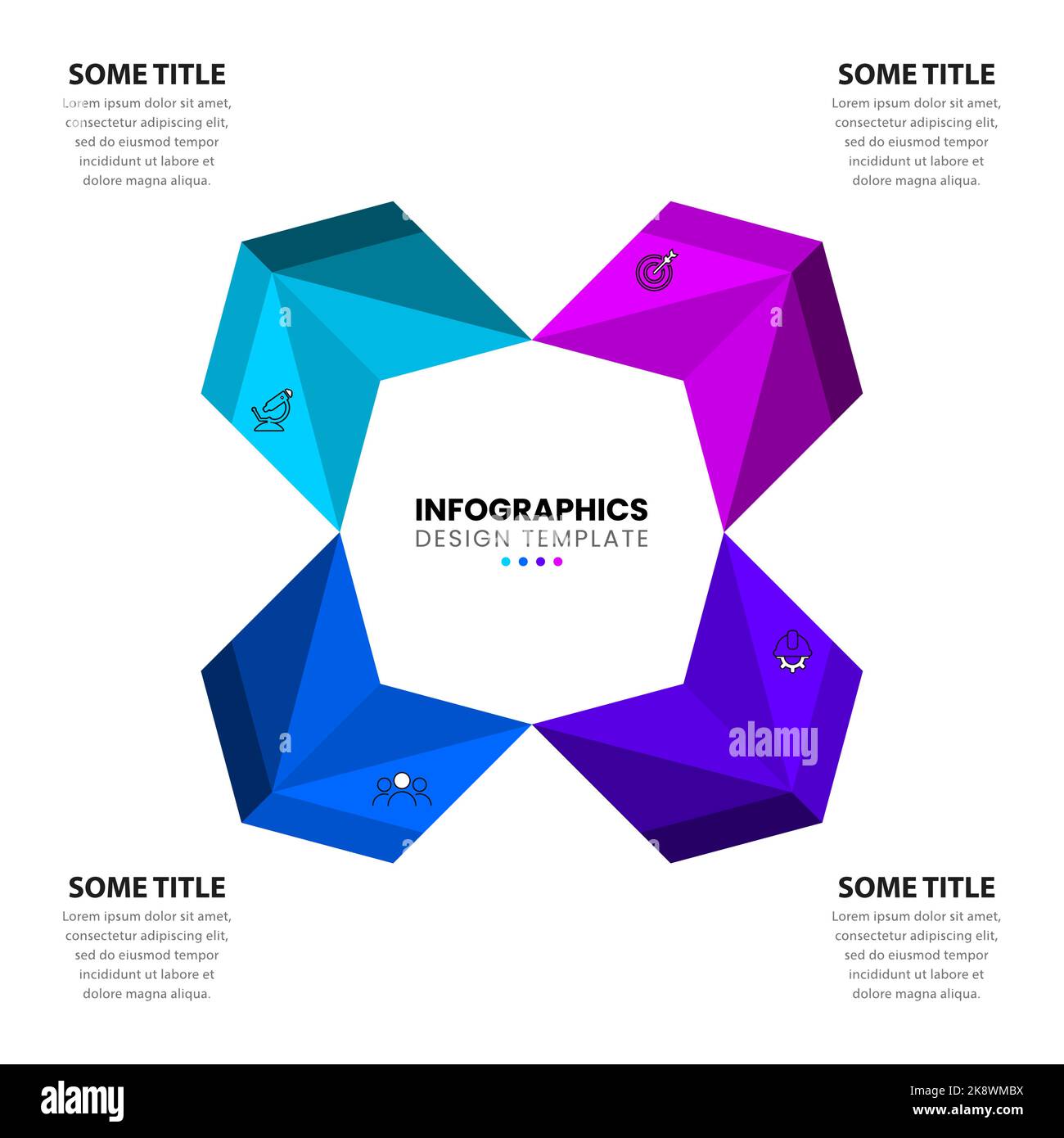 Infographic template with icons and 4 options or steps. Arrows. Can be ...