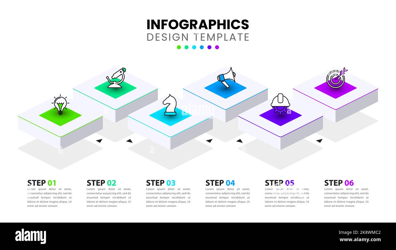 Infographic template with icons and 6 options or steps. Can be used for ...