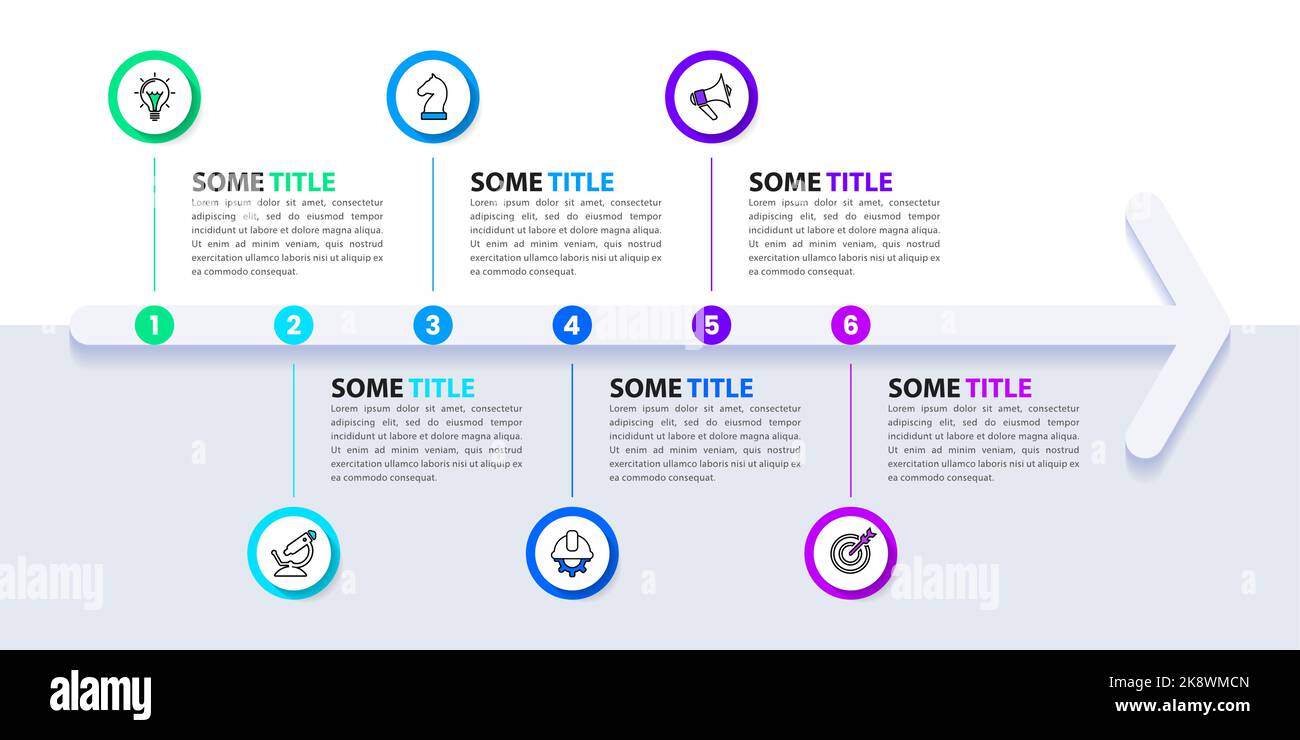 Infographic template with icons and 6 options or steps. Arrow. Can be ...
