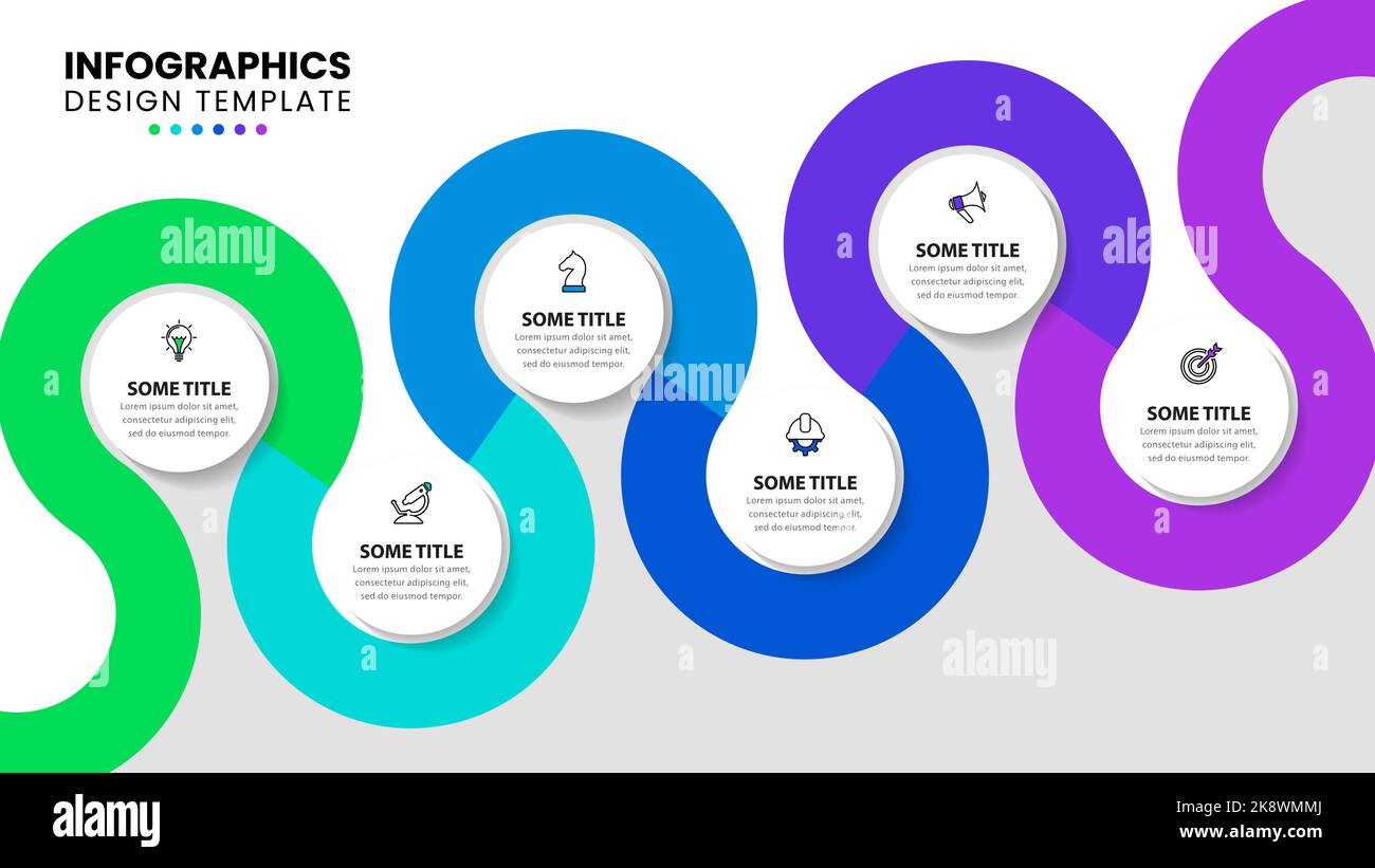 Infographic template with icons and 6 options or steps. Line. Can be ...