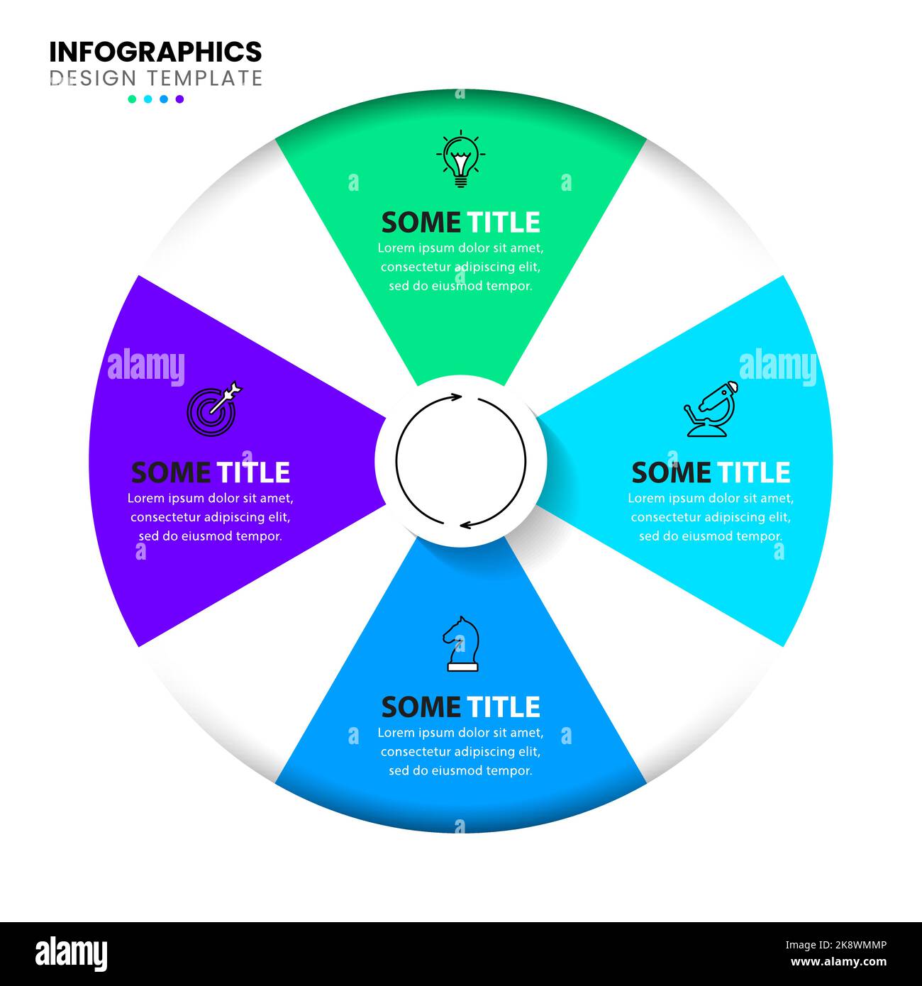 4 part circle arrow hi-res stock photography and images - Alamy