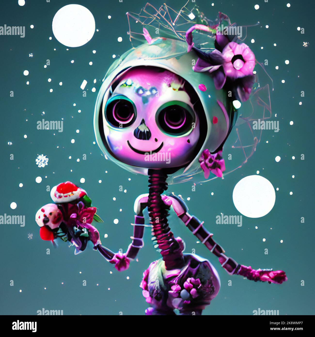Sugar Skull Robots celebrating the Day of the Dead Festival after ...