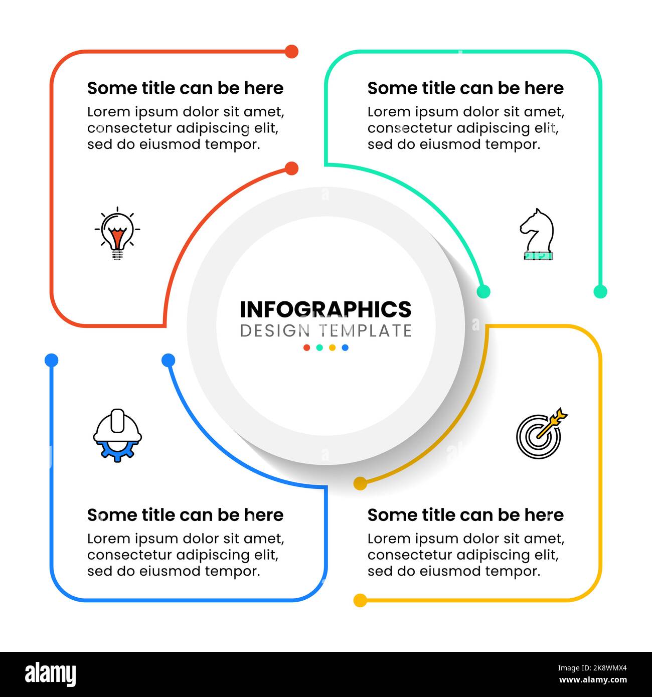 Infographic template with icons and 4 options or steps. Circle. Can be ...