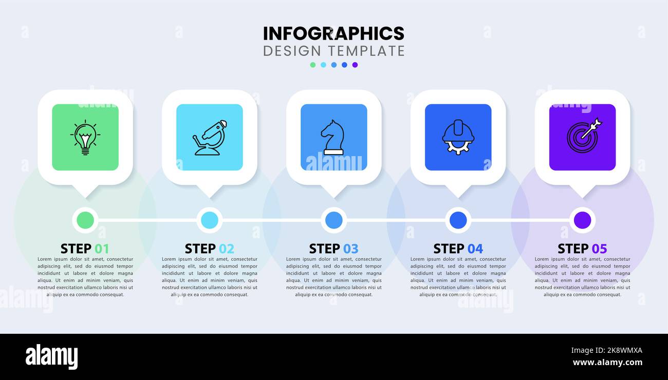 Infographic template with icons and 5 options or steps. Timeline. Can be used for workflow ...