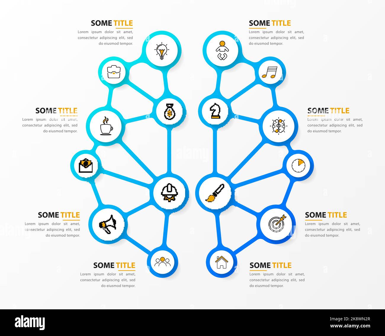 Infographic template creative brain education hi-res stock photography ...
