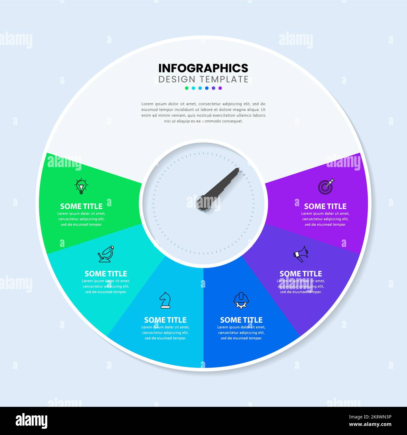 Infographic template with icons and 6 options or steps. Pointer. Can be ...