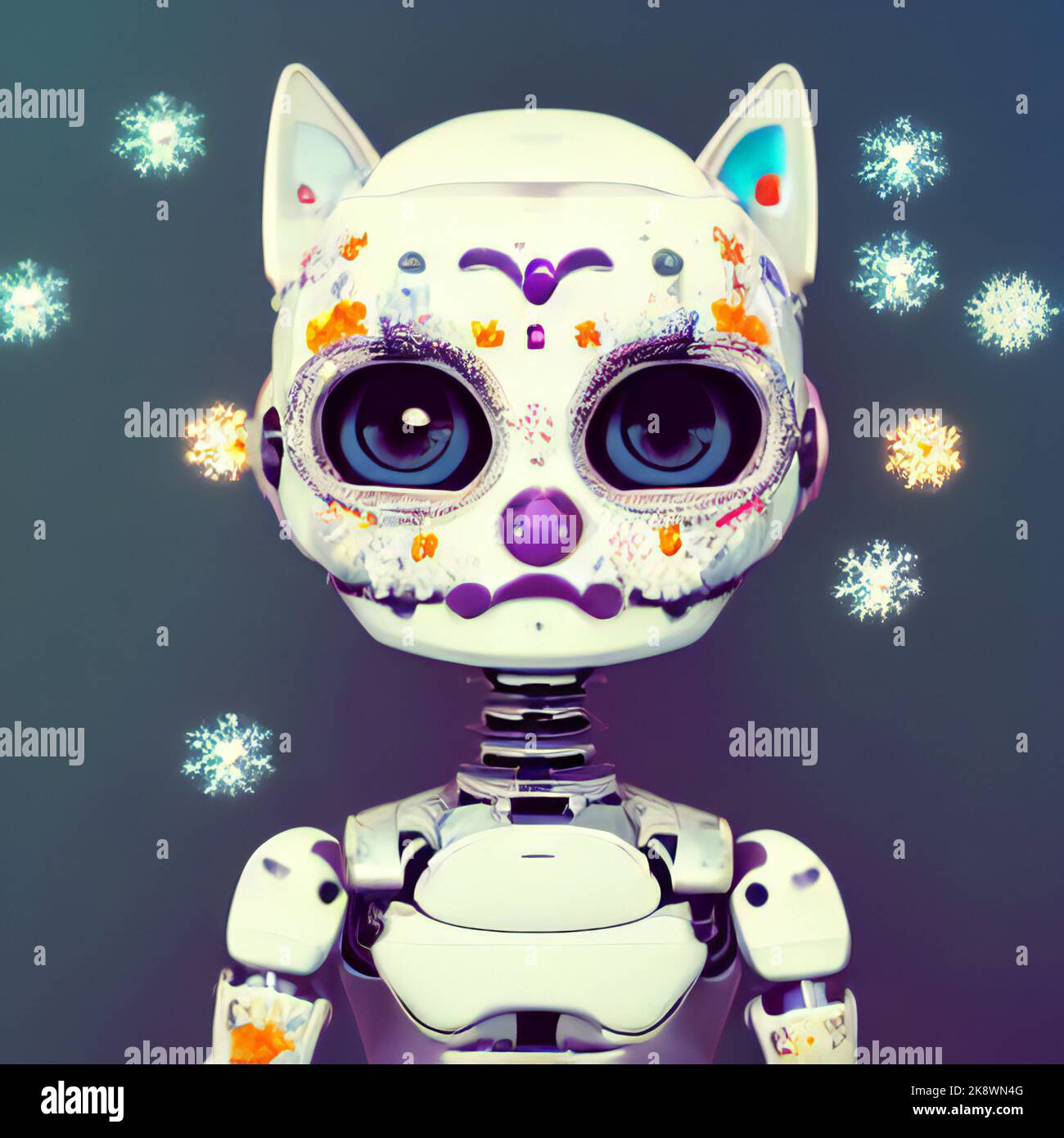 Sugar Skull Robots celebrating the Day of the Dead Festival after ...